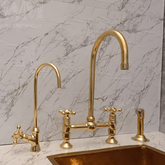 Unlacquered Brass Kitchen Bridge Faucet