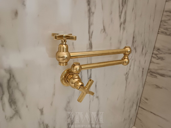 Polished Unlacquered Brass Pot Filler Tap